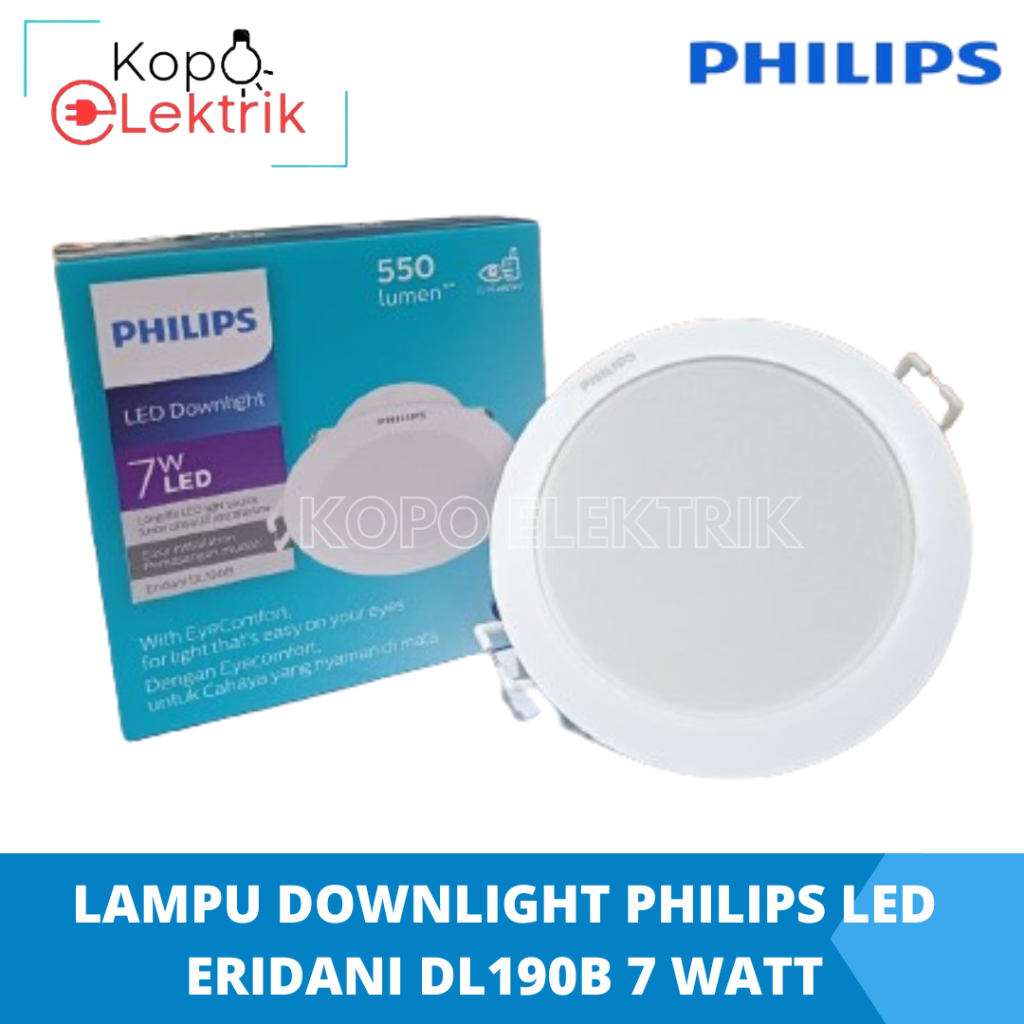 Jual Lampu Led Philips 7w Downlight Eridani DL190B 7 Watt - Bulat | Shopee Indonesia