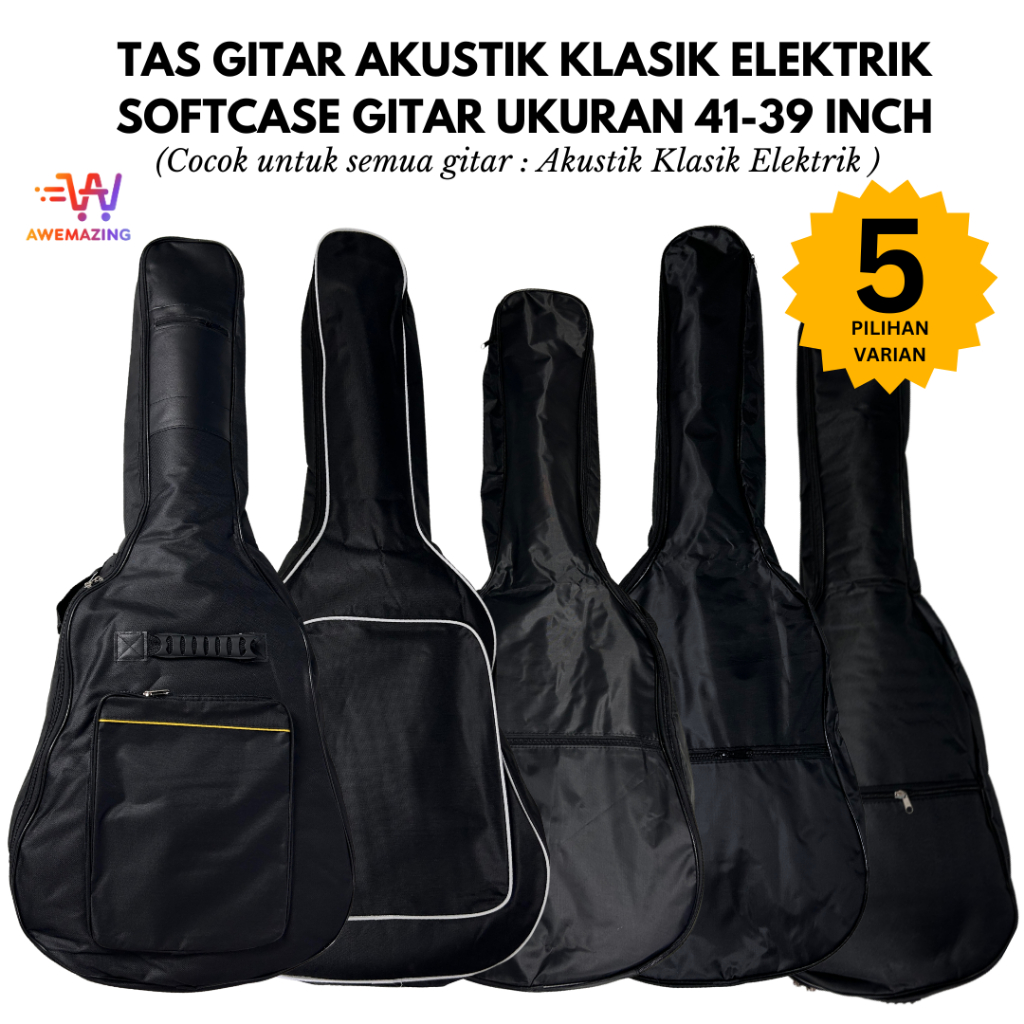 Jual Tas Gitar Akustik Klasik Elektrik / Softcase Gitar 41 39 inch ...