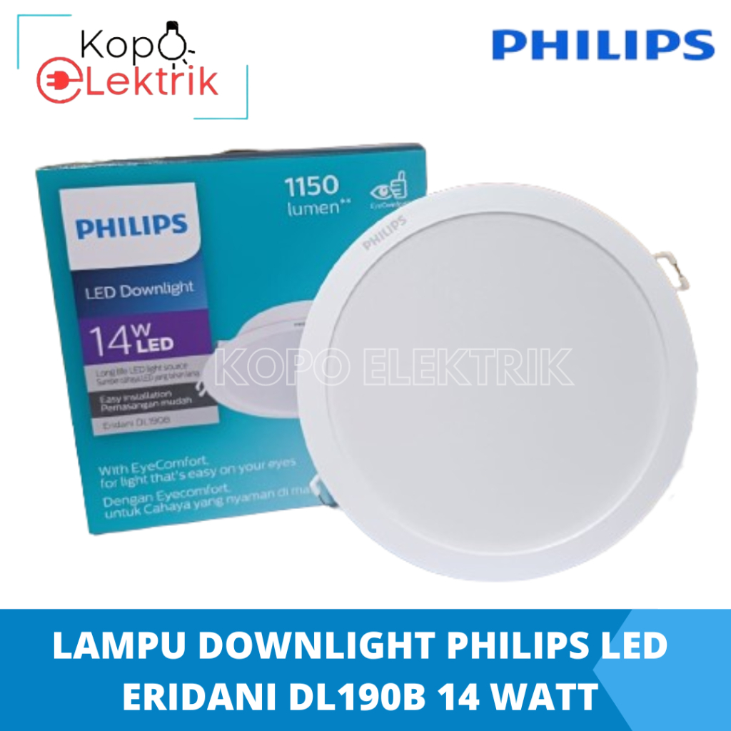 Jual Lampu Led Downlight 14w Philips Eridani DL190B 14 Watt - Bulat ...