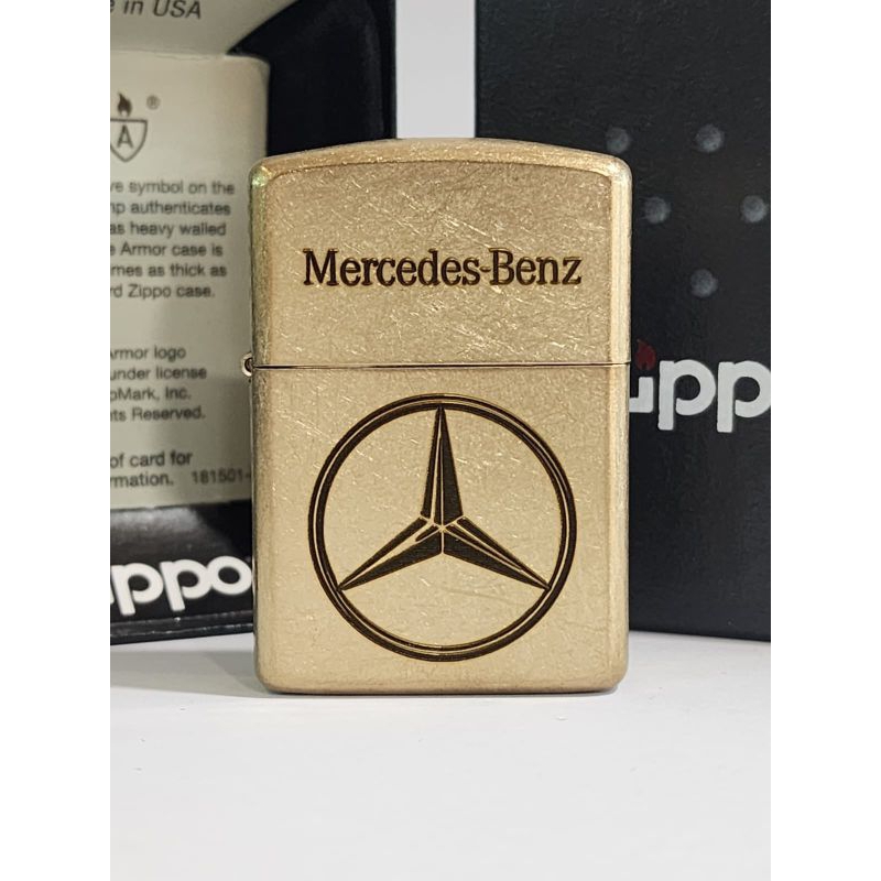 Jual Original Zippo Armor Mercedes Benz Gold Design Custom | Shopee Indonesia