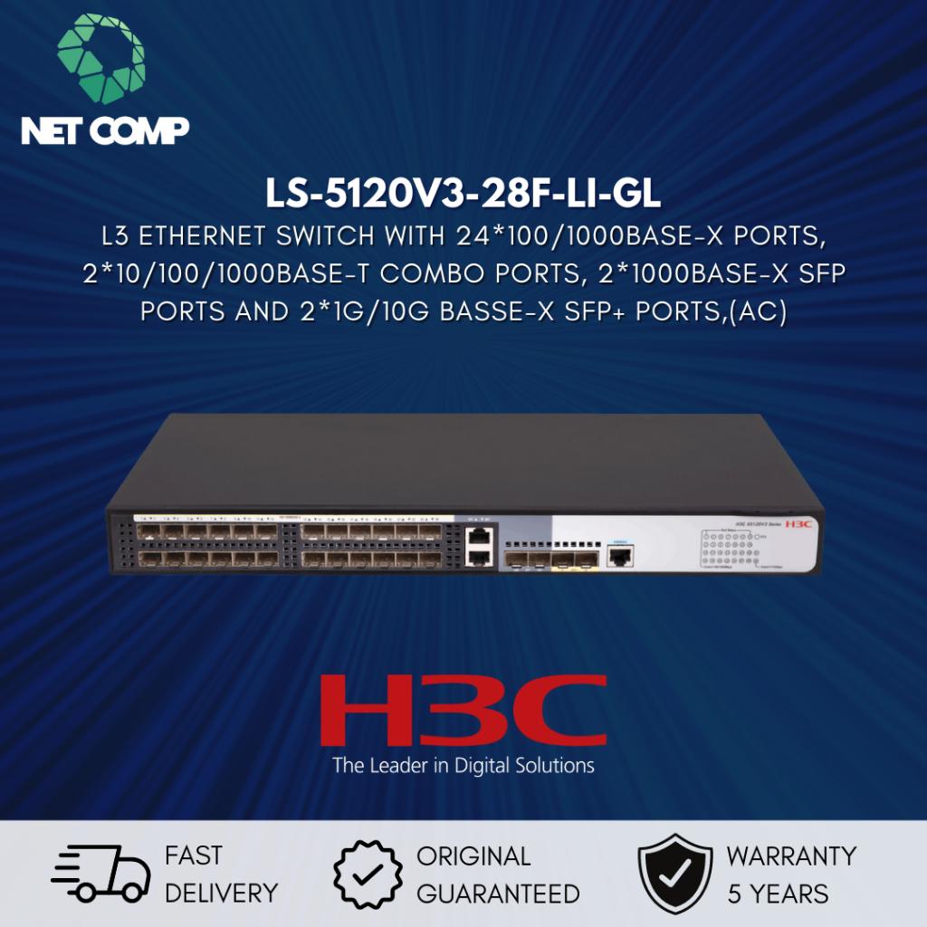 Jual H3C LS-5120V3-28F-LI-GL L3 Ethernet Switch with 24*100/1000Base-X ...