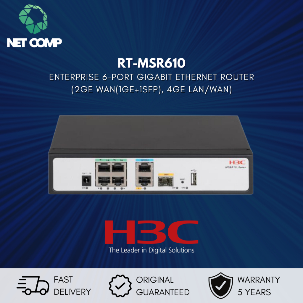Jual H3C MSR610 RT-MSR610 Enterprise 6-Port Gigabit Ethernet Router(2GE ...