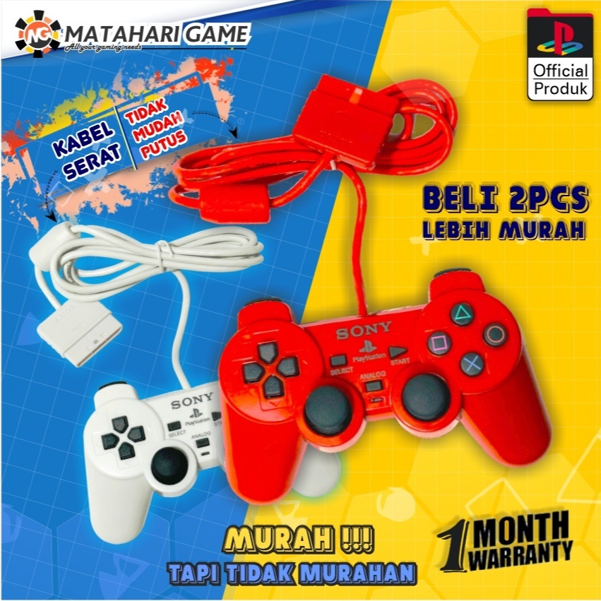 Jual 2Pcs Murah / Stick Stik PS2 Kabel Serat Warna Merah Sony ...