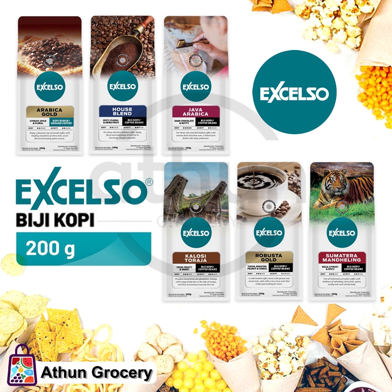 Jual Excelso Biji Kopi / Coffee Beans Kemasan 200g All Varian | Shopee ...