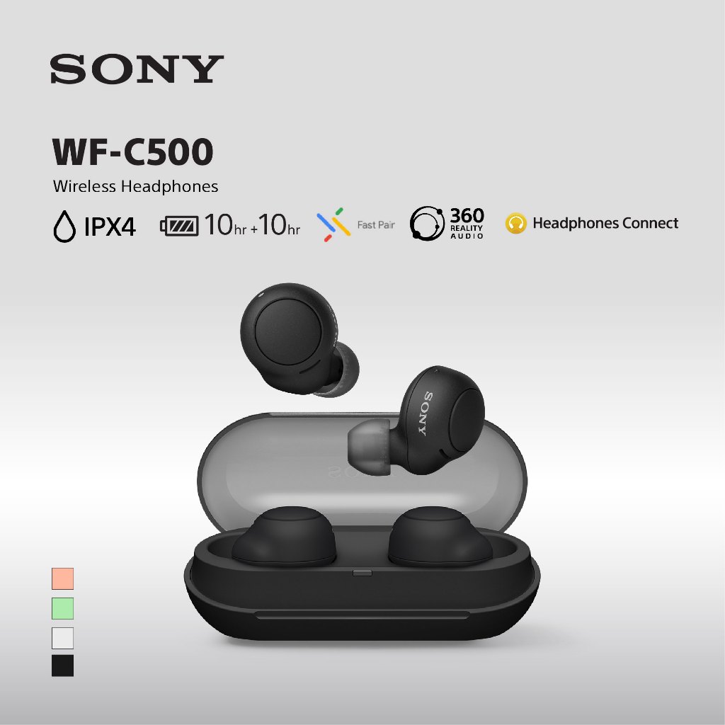 Jual SONY WF-C500 Truly Wireless Headphones / WFC500 / WF C500 - Black ...
