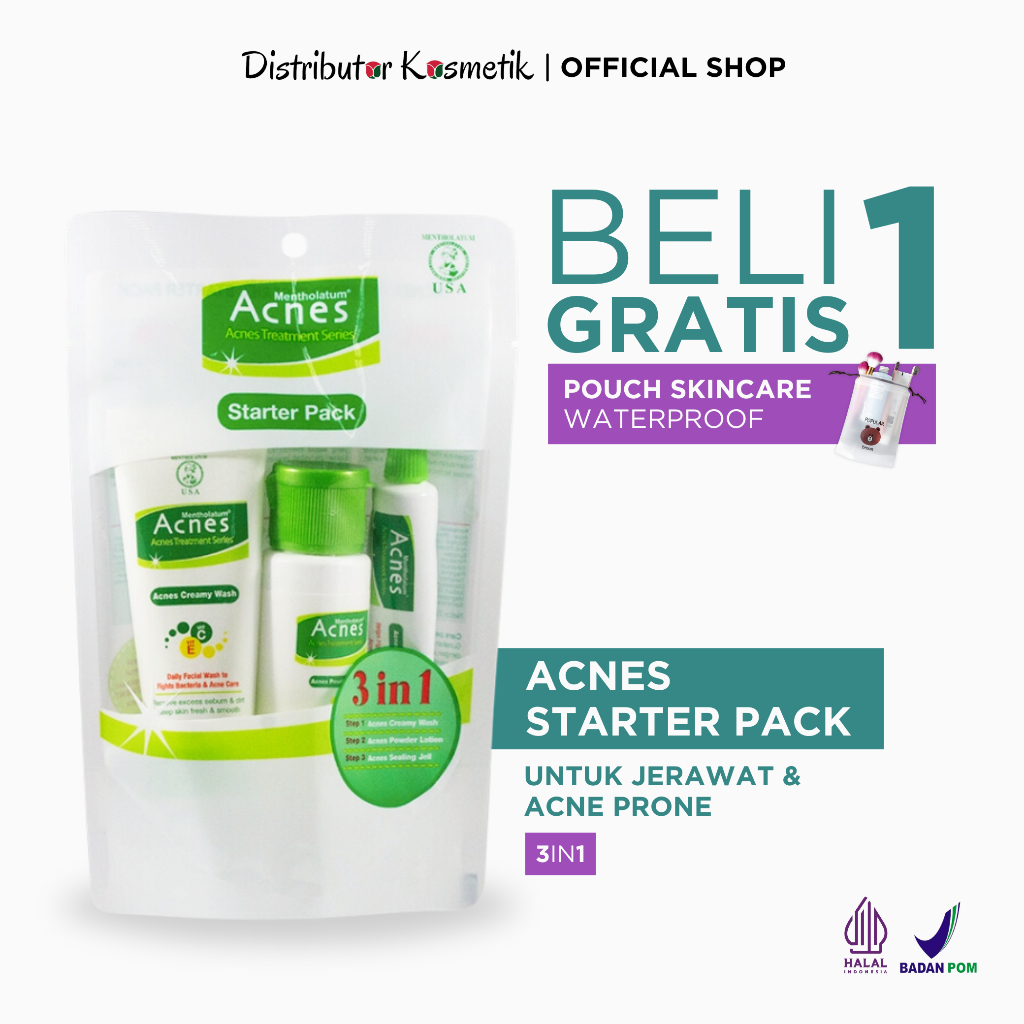 Jual [ AGEN RESMI ] ACNES Starter Pack 3in1 - Paket Perawatan Jerawat Original BPOM | Shopee ...