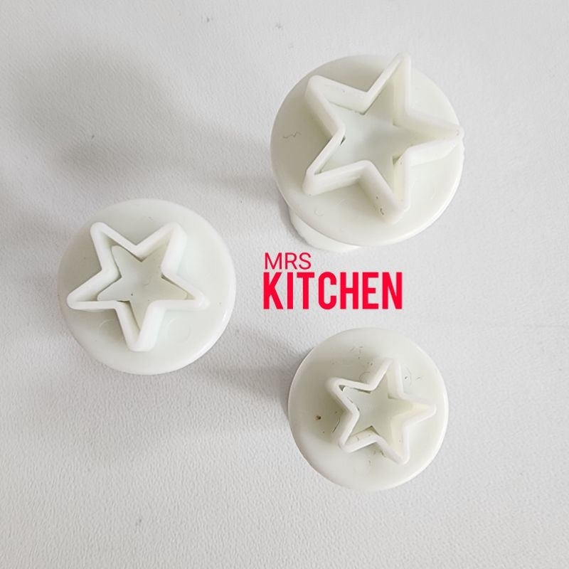 Jual CETAKAN KUE KUKIS FONDANT STAR PLUNGERS SET OF 3 CLAY CUTTER MOLD ...