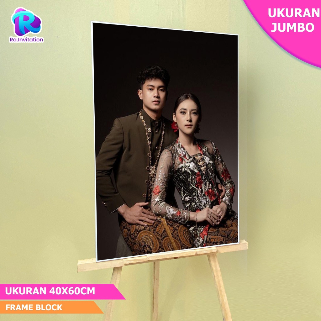 Jual 16R CETAK FOTO + BINGKAI FRAME BLOCK UKURAN 40X60 CM ( WEDDING ...