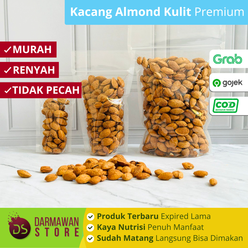 Jual Kacang Susu Almond 1 Kg / Almond Kulit Panggang / Almond Kult ...