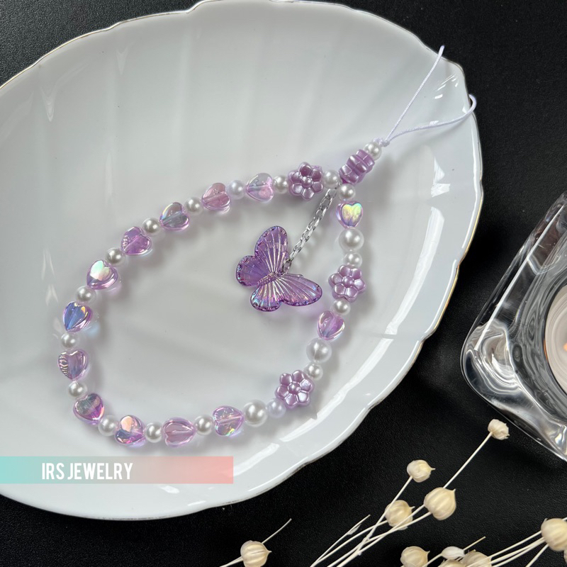 Jual Phone Strap Beads Ungu Series/ Tali Lanyard Handphone Manik Pita ...