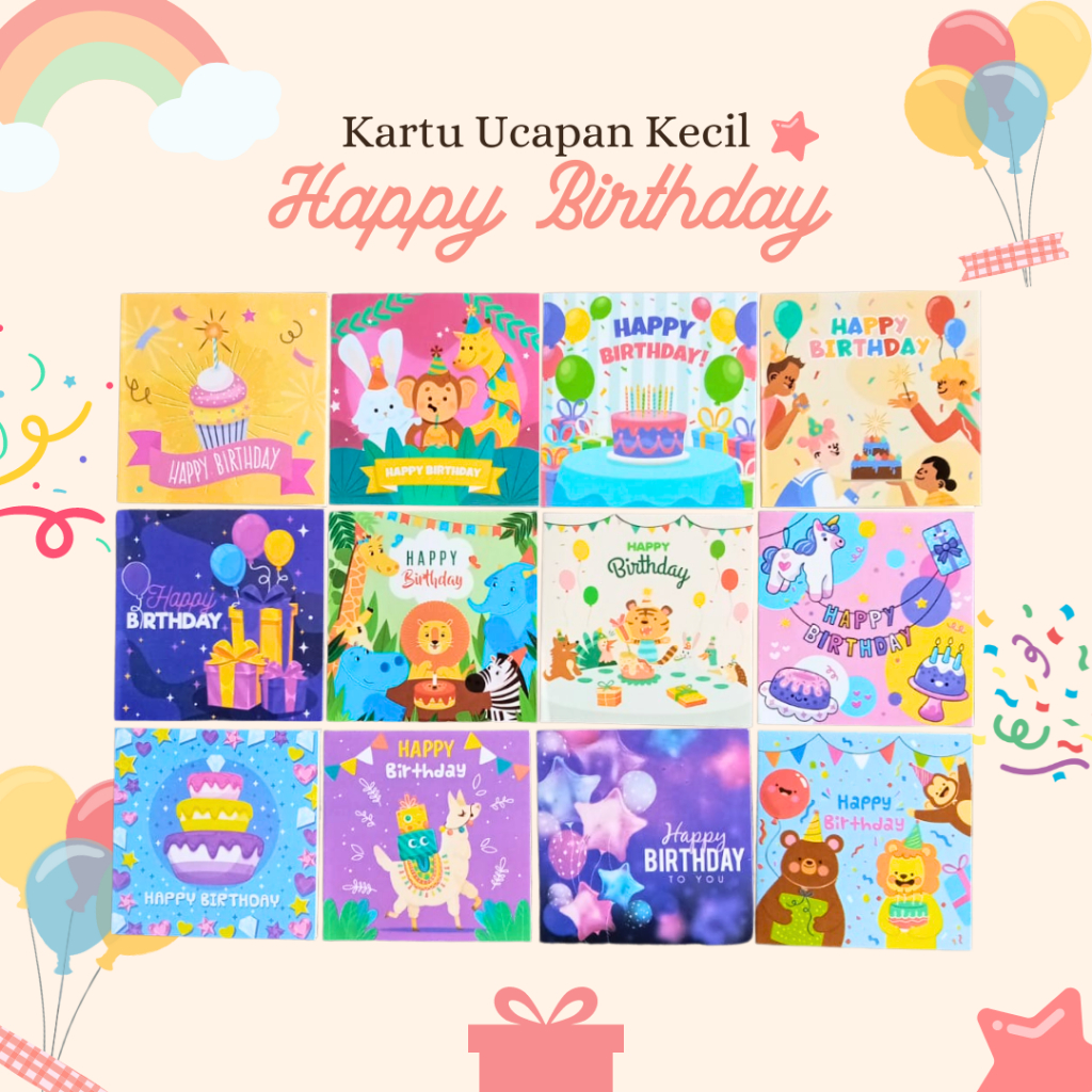Jual Kartu Ucapan seri HBD Lucu Greetings cards | Shopee Indonesia
