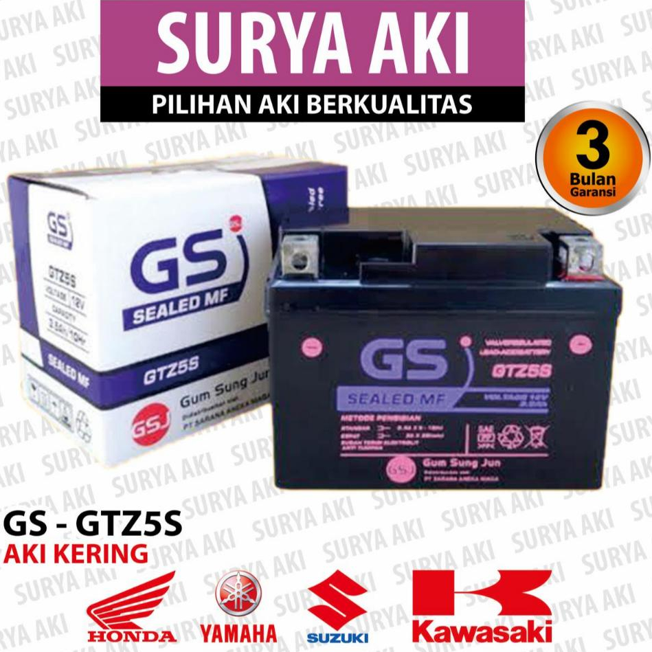 Jual Aki Motor GTZ5S MF Aki Kering Honda Beat Vario 110 Supra X 125 ...