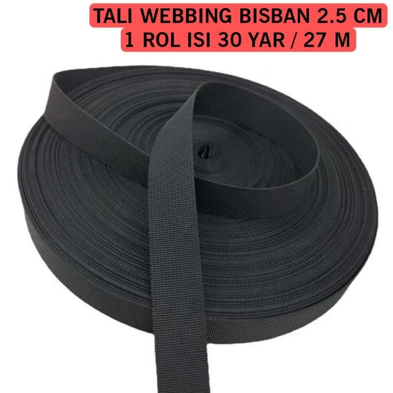 Jual Webbing Tas Lebar 2.5 cm Tali Webbing Nylon Tali Bisban 1 rol 30 ...