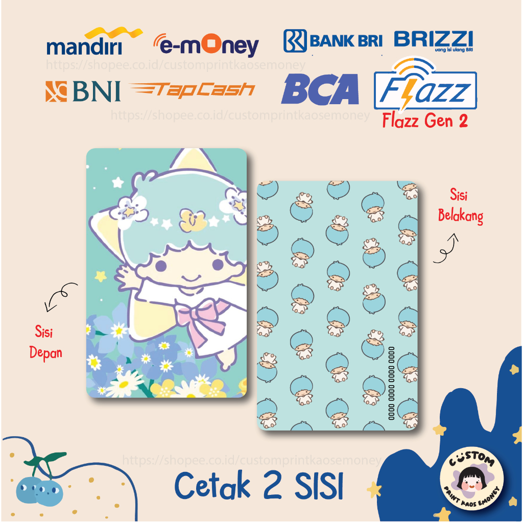 Jual KARTU E MONEY E TOLL ANIME KARTUN KIKI CUTE LITTLE TWIN STARS ...