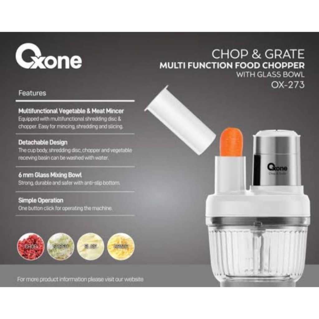 Jual OXONE OX-273 Multifunction Chop & Grate Food Choper warna putih | Shopee Indonesia