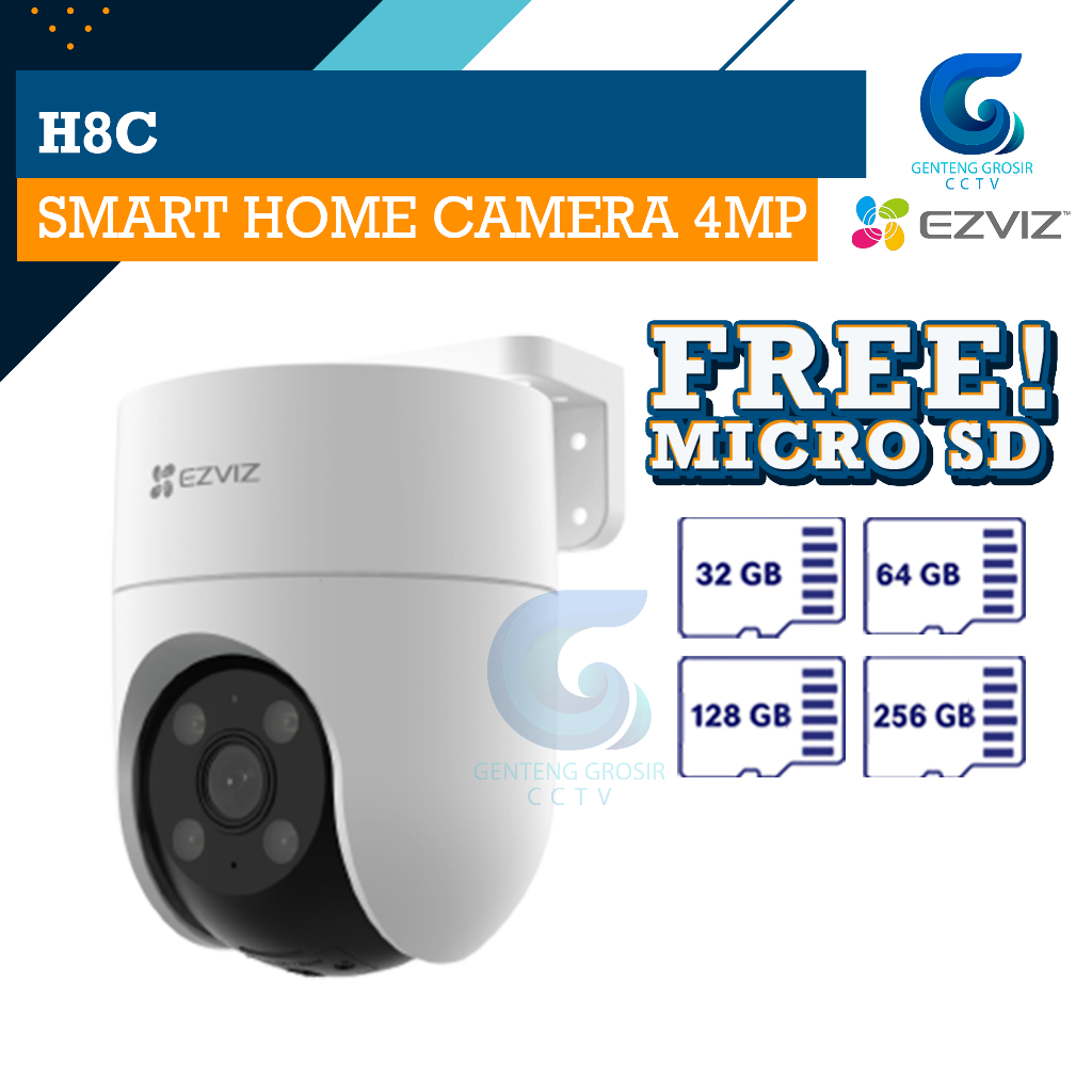 Jual EZVIZ H8C 4MP 2K+ OUTDOOR SMART HOME CAMERA FREE MICRO SD 64GB ...