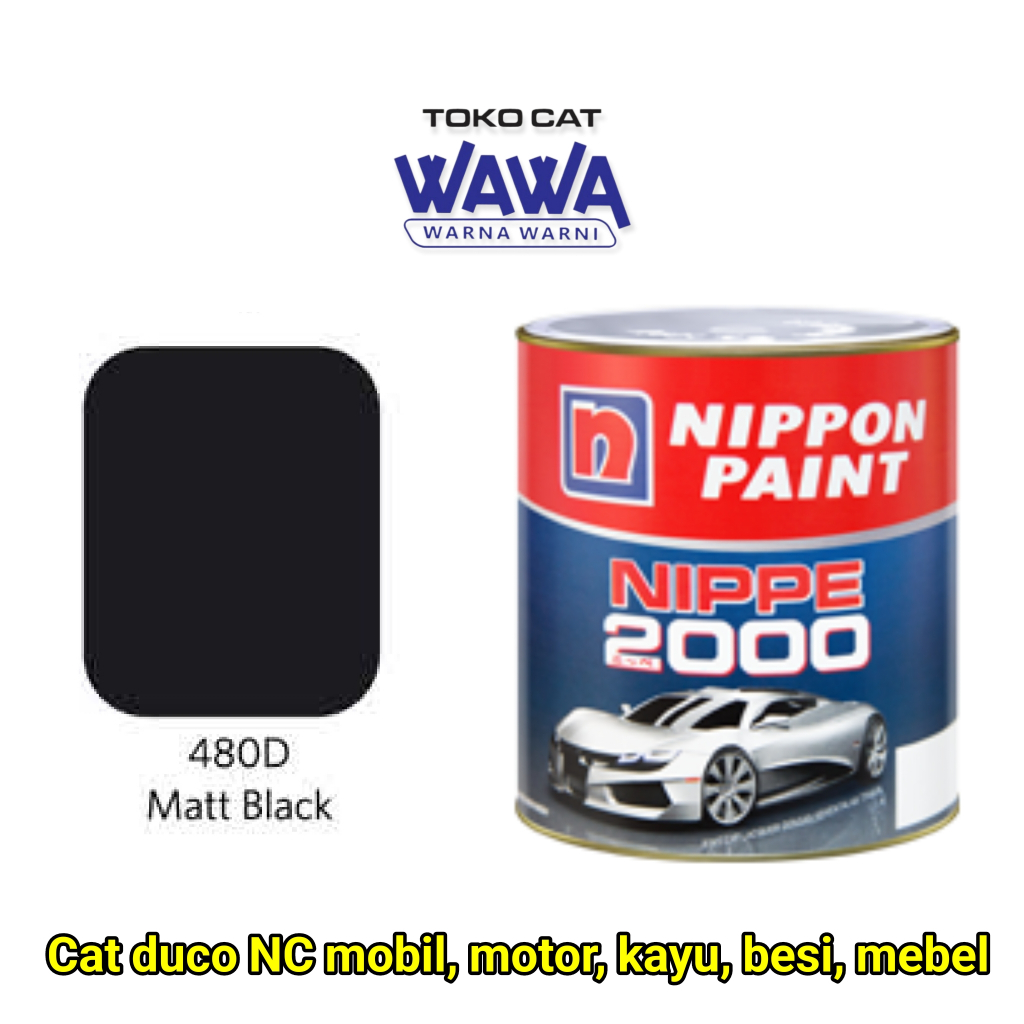 Jual cat duco nippe 2000 Matt Black 480D hitam dop 1kg | Shopee Indonesia