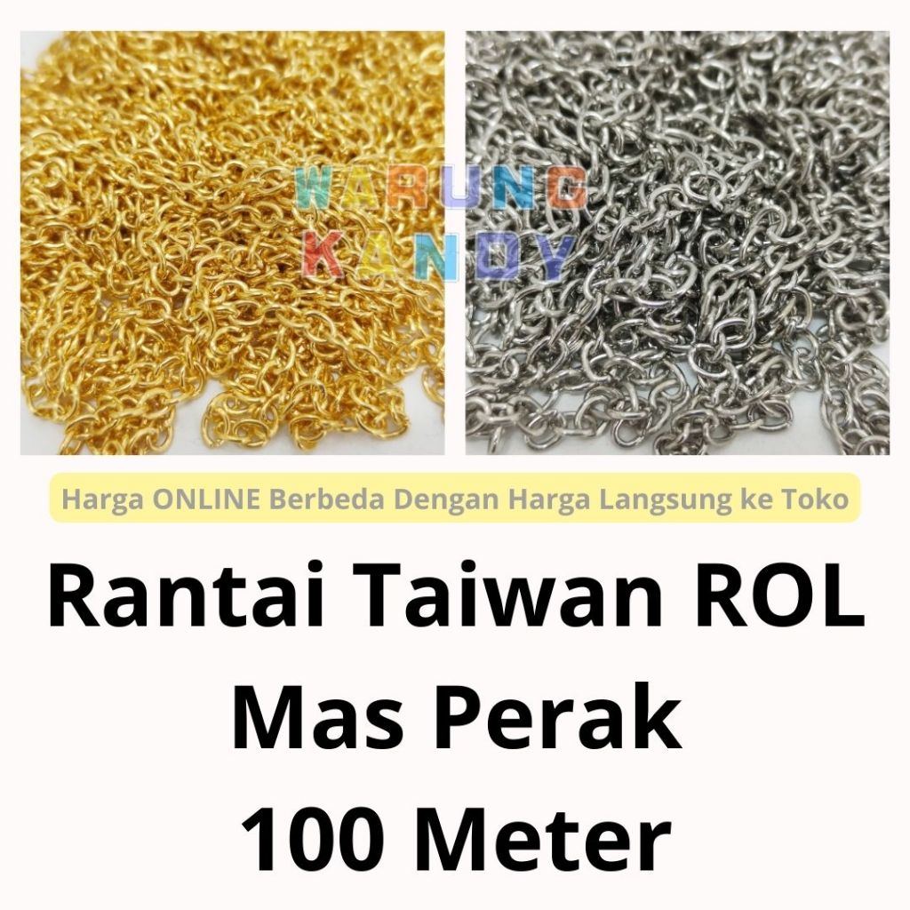 Jual Rantai Taiwan Hias 100meter Mas Perak | Shopee Indonesia