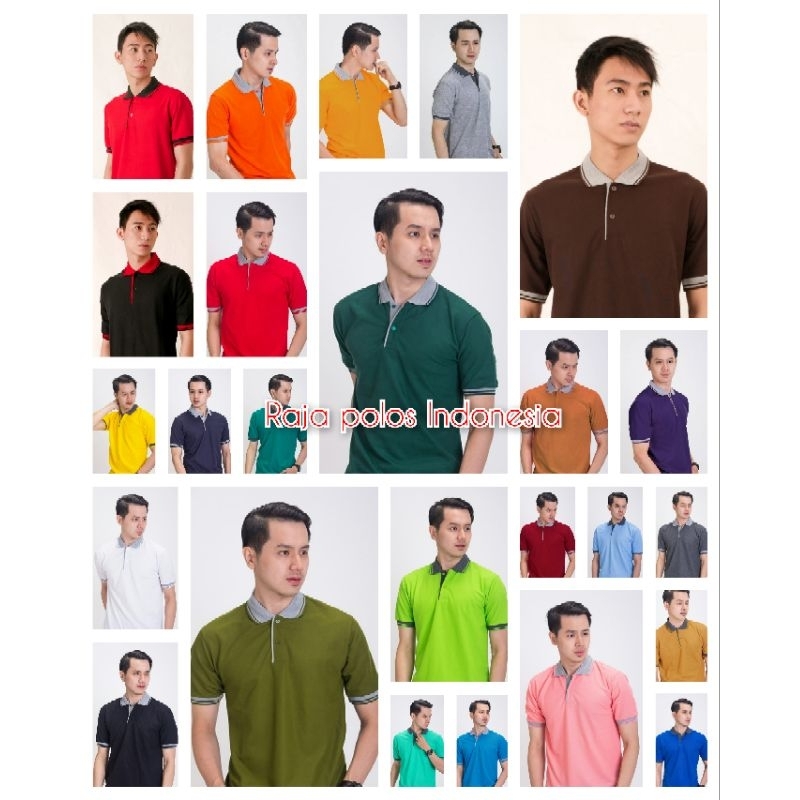 Jual raja polos indonesia -Kaos Polo krah kombinasi Pria Kerah Polos ...