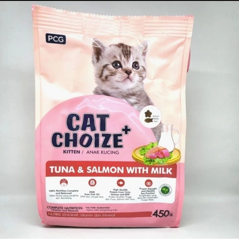 Jual Cat Choize Plus Kitten 450 Gr Tuna & With Salmon With Milk ...