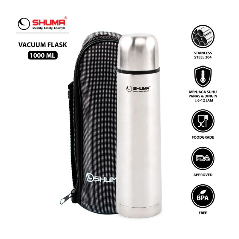 Jual New Shuma Stainless Steel Vacuum Bottle 1L 1 Liter | Shopee Indonesia