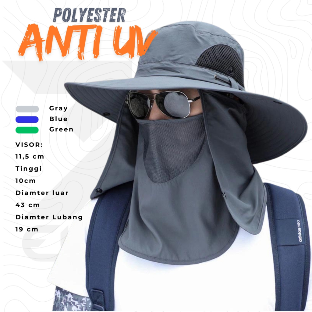 Jual Topi Mancing Anti Panas Waterproof / Topi Rimba Gunung LEBAR ...