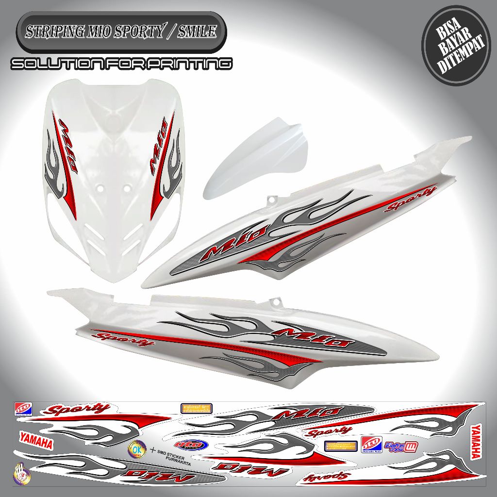 Jual STRIPING VARIASI API STICKER YAMAHA MIO SPORTY / MIO SMILE MOTIF ...