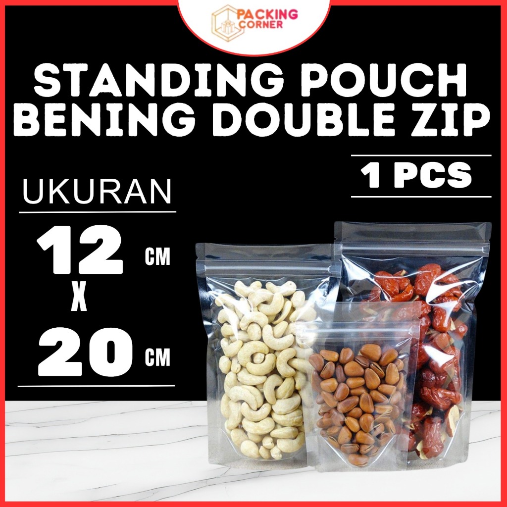 Jual PLASTIK STANDING POUCH 12X20 CM / PLASTIK KLIP BERDIRI | Shopee ...