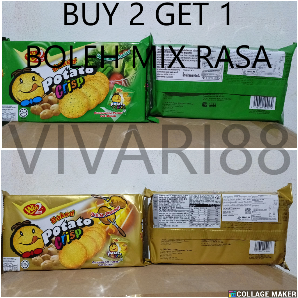Jual Win2 Baked Potato Crisp / Win Win (BBQ / VEGETABLE / SOUR CREAM ...