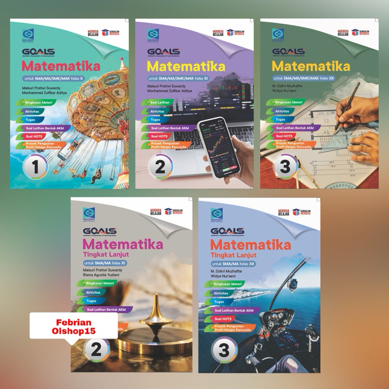 Jual BUKU LATIHAN SOAL GOALS MATEMATIKA SMA/MA KELAS 10 11 12 KURIKULUM MERDEKA GRAFINDO ...
