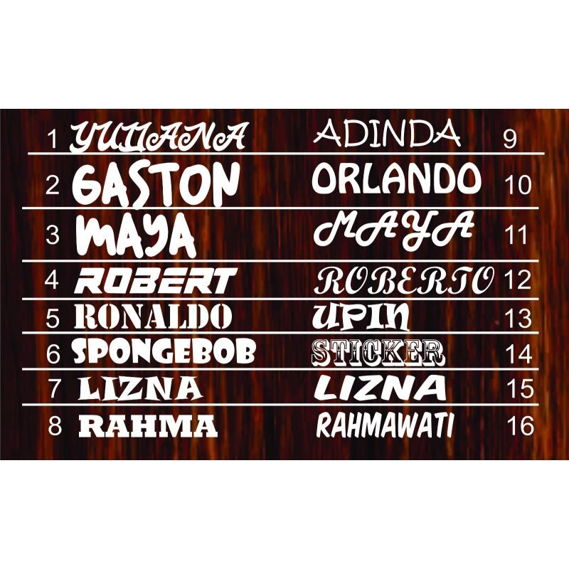 Jual sticker custom nama STICKER CUSTOM NAMA sticker tulis nama 2x10cm ...