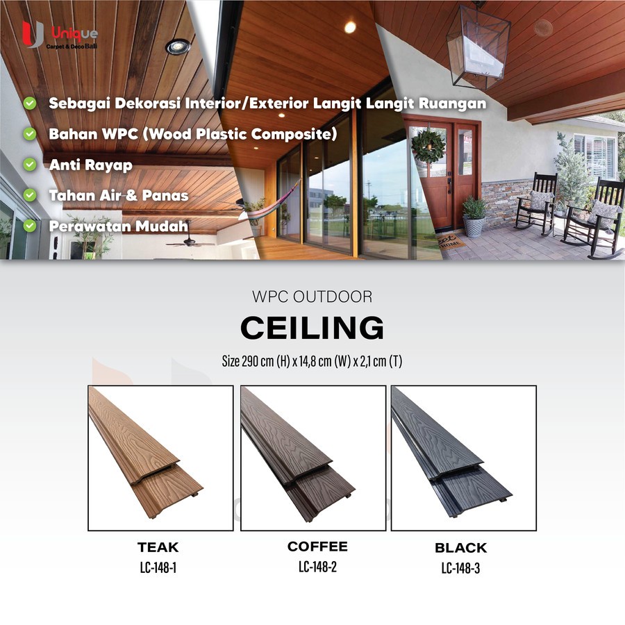 Jual WPC Plafon Laiv Outdoor / Ceiling WPC / Wood Panel WPC Dinding ...
