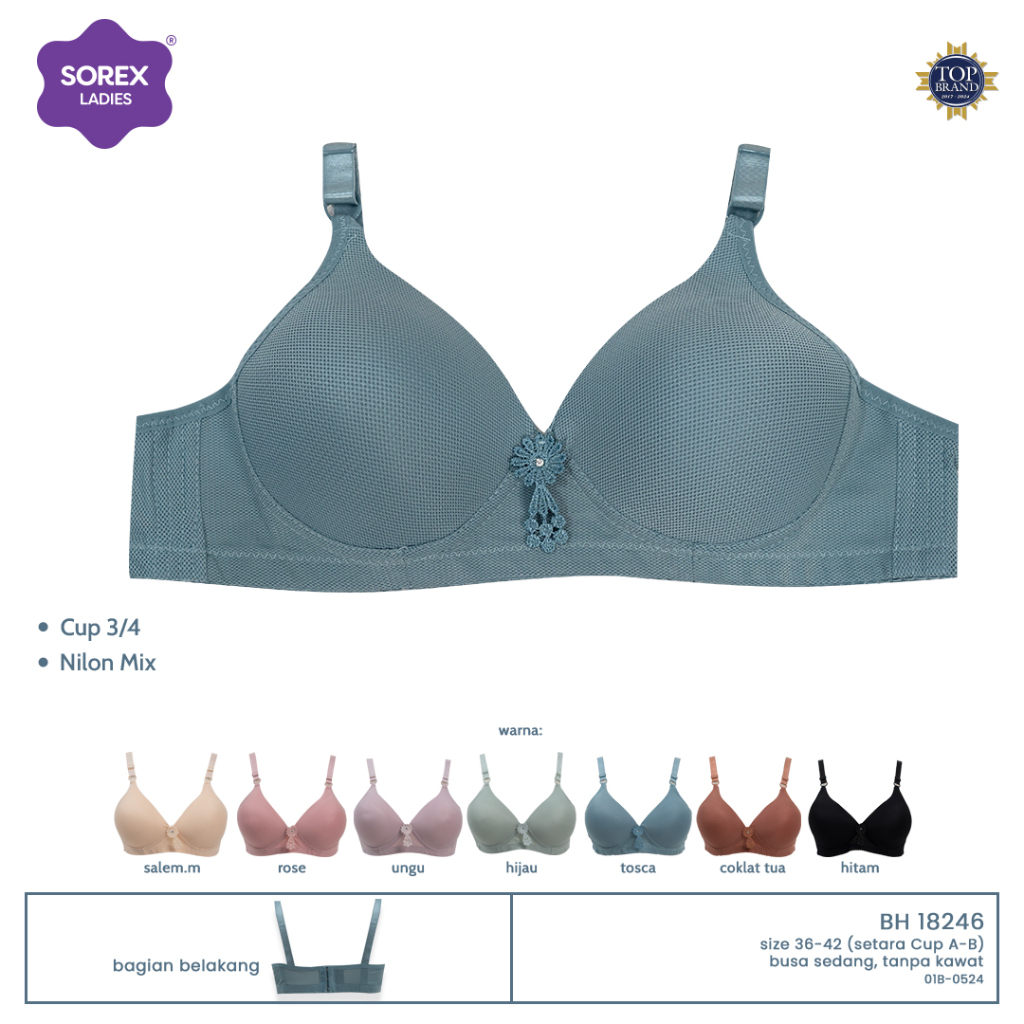 Jual Sorex Bra Harian Busa Sedang Tanpa Kawat Kait 3 Setara Cup B BH 18246 | Shopee Indonesia