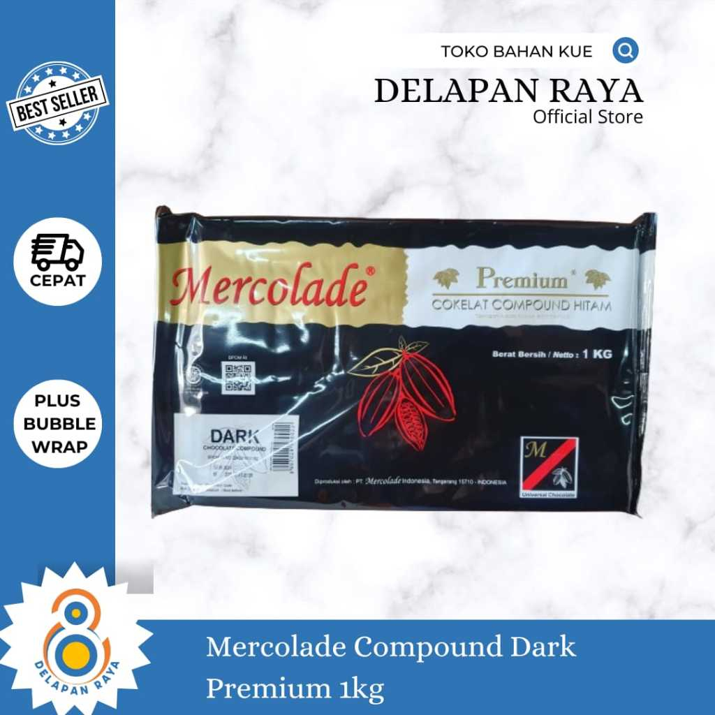 Jual MERCOLADE COKLAT COMPOUND DARK PREMIUM 1KG -8Raya | Shopee Indonesia
