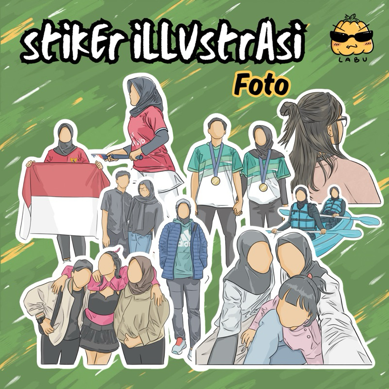 Jual Stiker Vinyl Ilustrasi FOTO | Custom Design | Shopee Indonesia