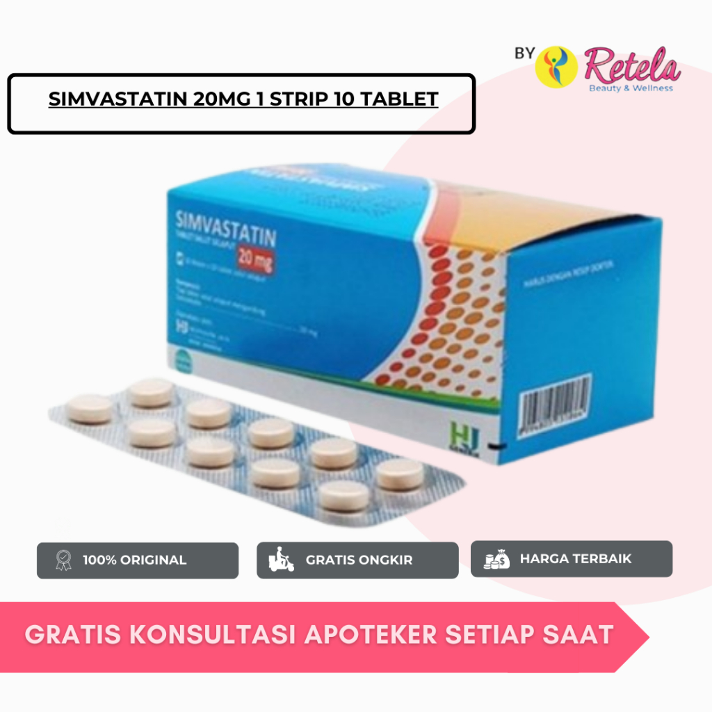 Jual SIMVASTATIN 20MG 1 STRIP 10 TABLET | Shopee Indonesia