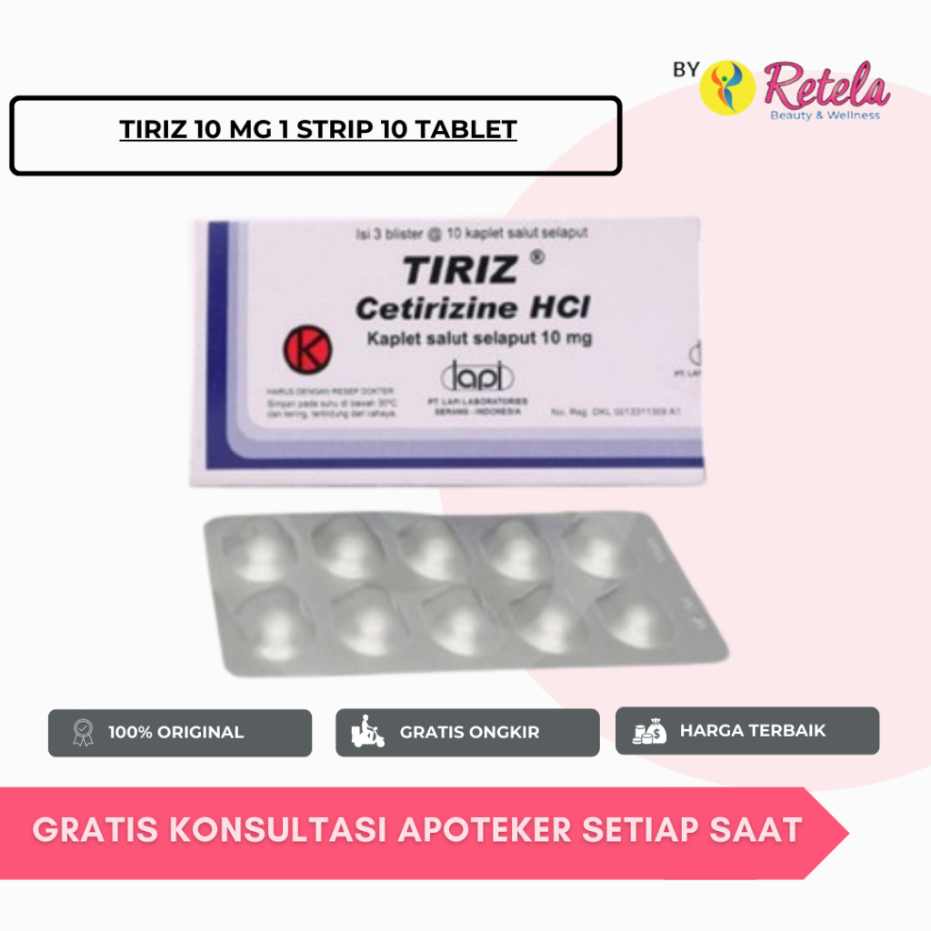 Jual TIRIZ 10 MG 1 STRIP 10 TABLET | Shopee Indonesia