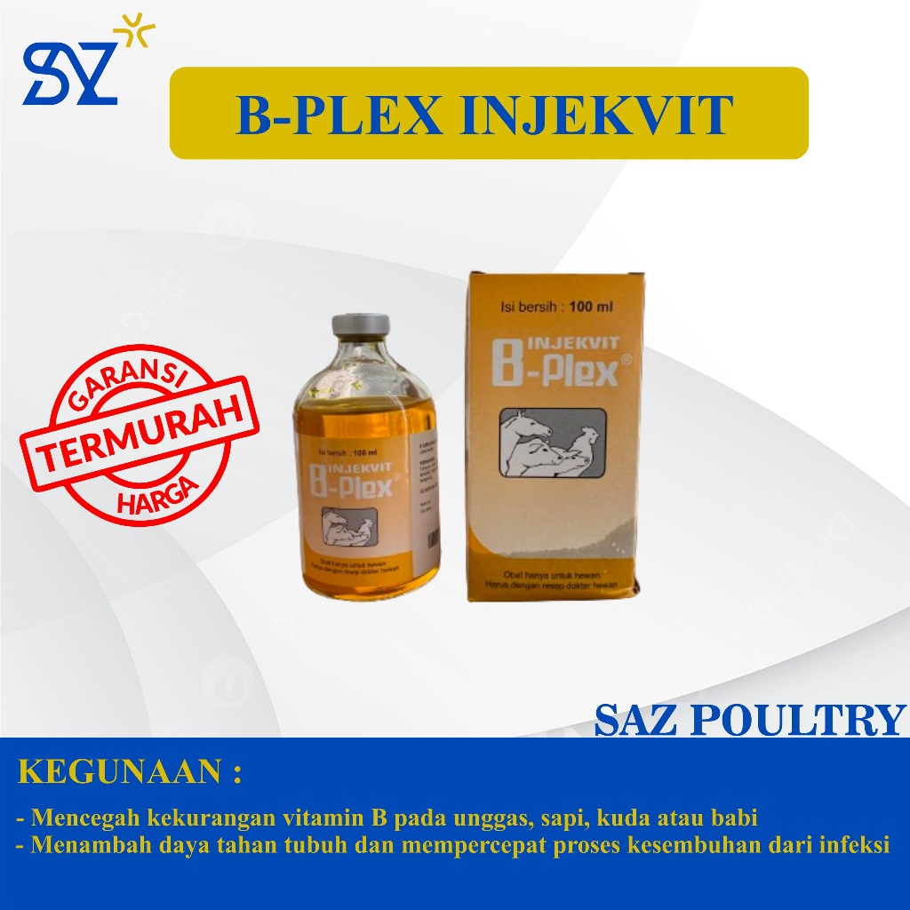 Jual B Plex Injekvit 100 ml dan 500 ml Vitamin B kompleks Sapi Ayam Kambing Ternak Hewan ...