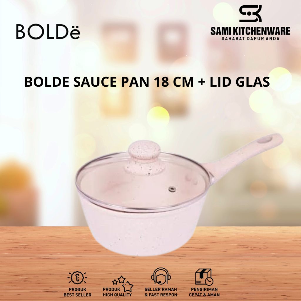 Jual SUPER PAN BOLDE SAUCE PAN 18CM PLUS GLASS LID BEIGE GRANITE SERIES ...