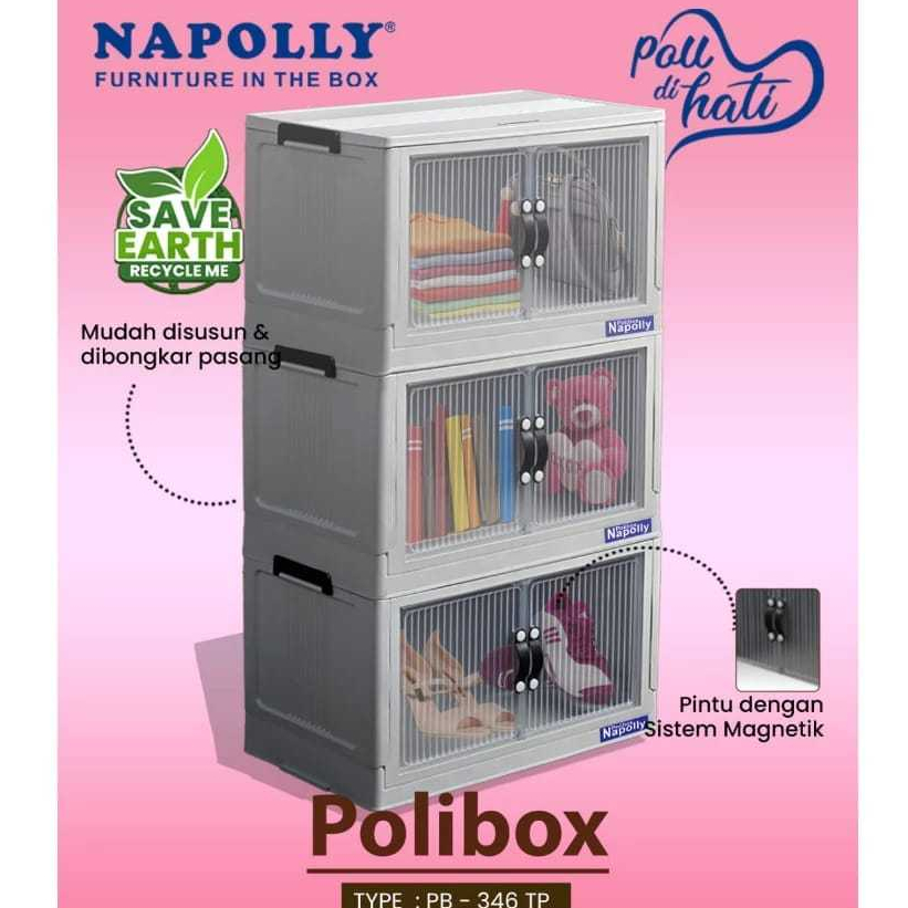 Jual napolly polibox 346 / lemari serba guna polibox susun 3 | Shopee ...