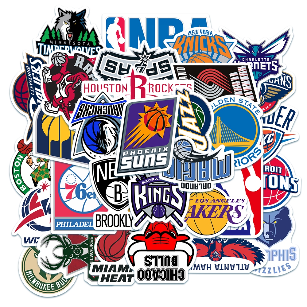 Jual COD NBA team LOGO Stiker tim basket logo Anti Air Stikers ...
