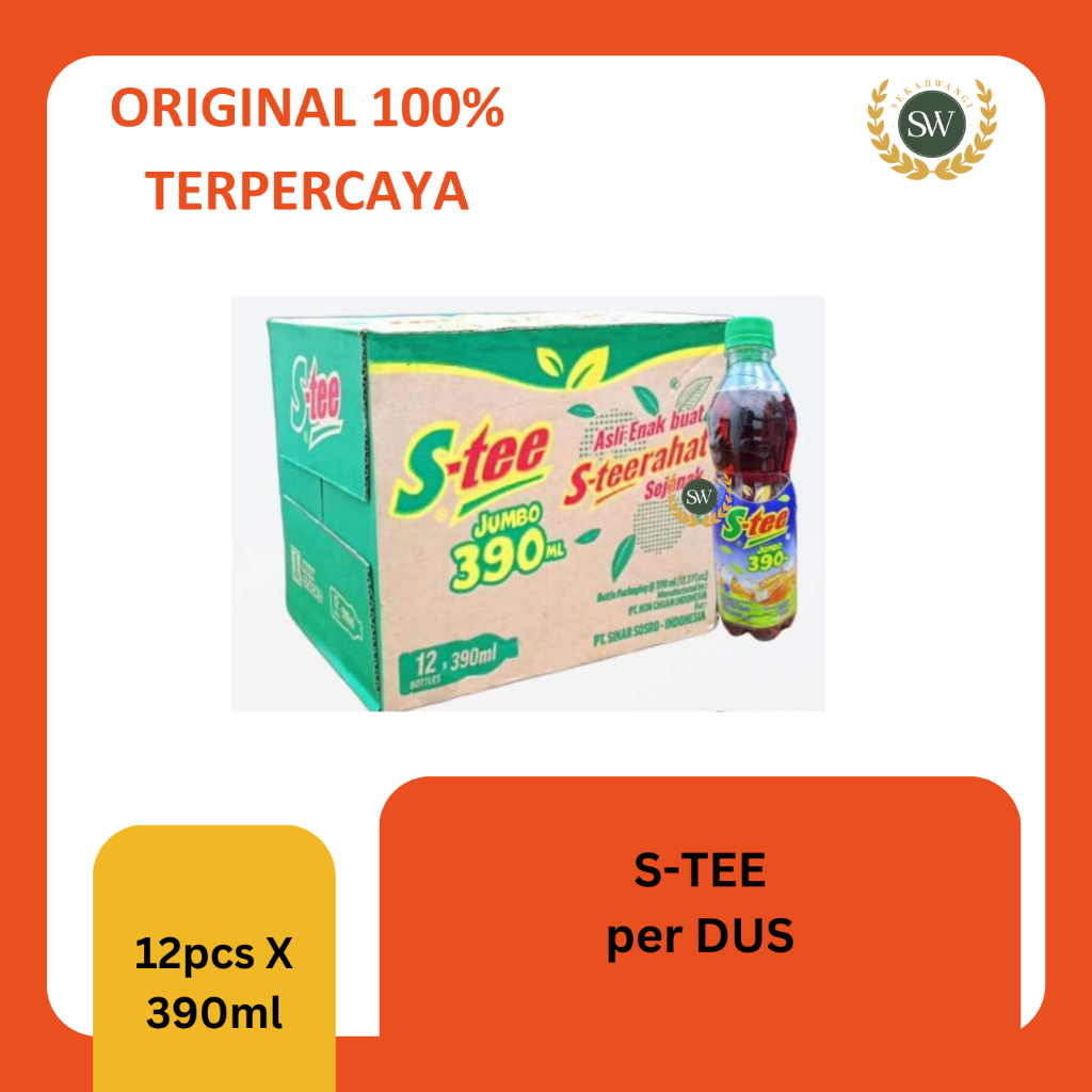 Jual S-tee teh tea jumbo teh botol enak per KARTON isi 12 botol x 390ml ...