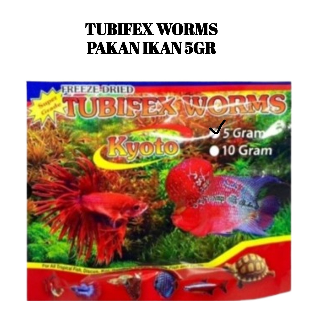 Jual Tubifex Worms 5 gr Cacing Sutra Kering Beku Kyoto Pakan Ikan ...