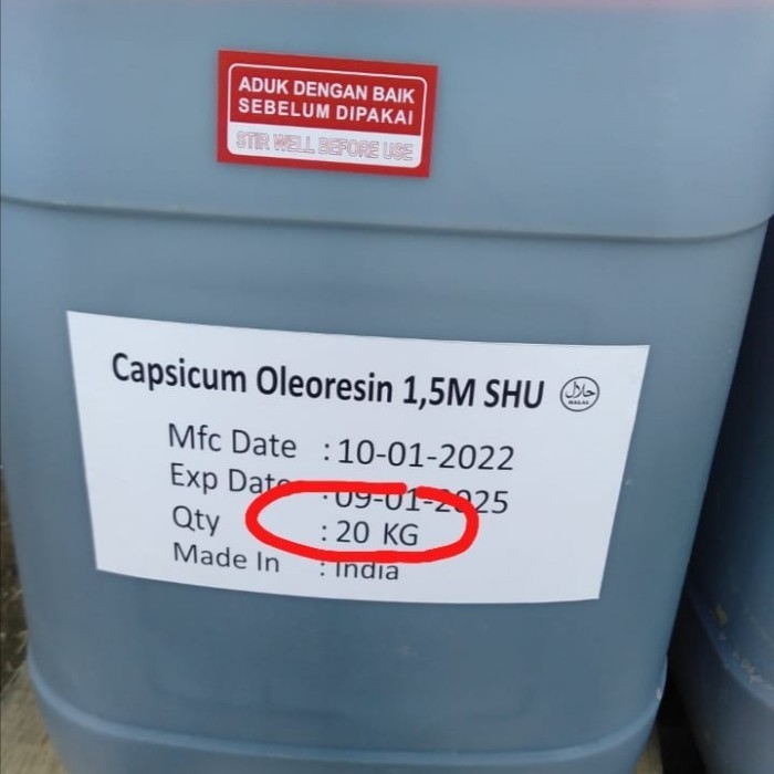 Jual capsicum oleresin 1.500.000 shu minyak cabai kemasan 100 gram ...