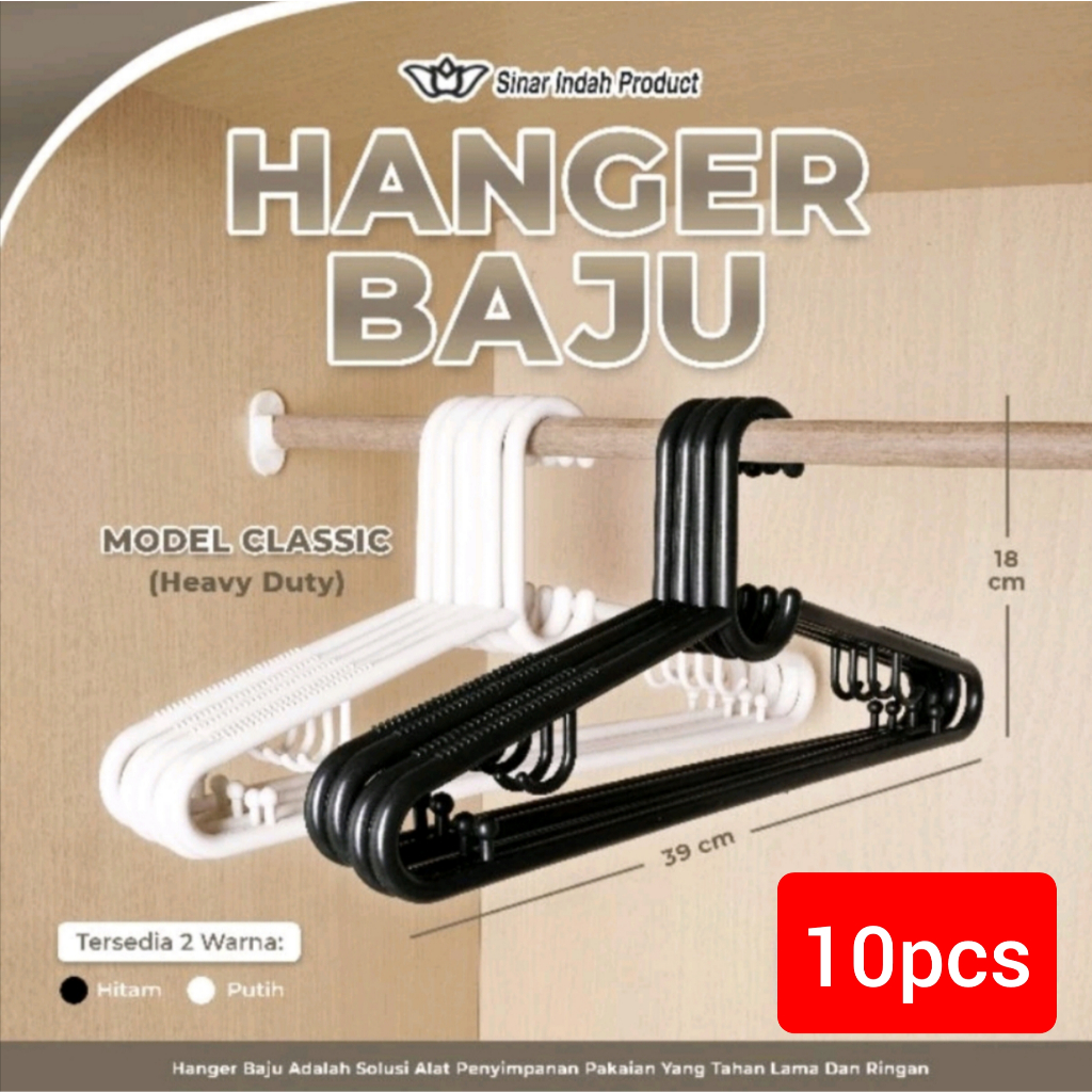 Jual Hanger baju gantungan baju kastok plastik Classic Design Heavy ...