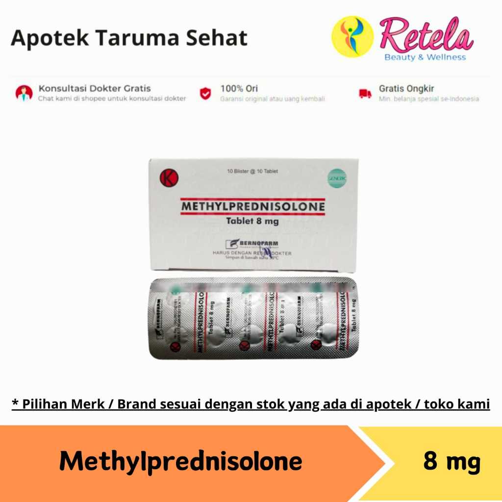 Jual Methylprednisolone 8 mg 10 Tablet | Shopee Indonesia