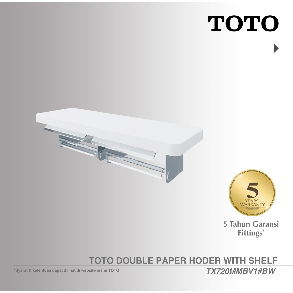 Jual TOTO Double Paper Holder With Shelf (White) TX720MMBV1 | Tempat ...