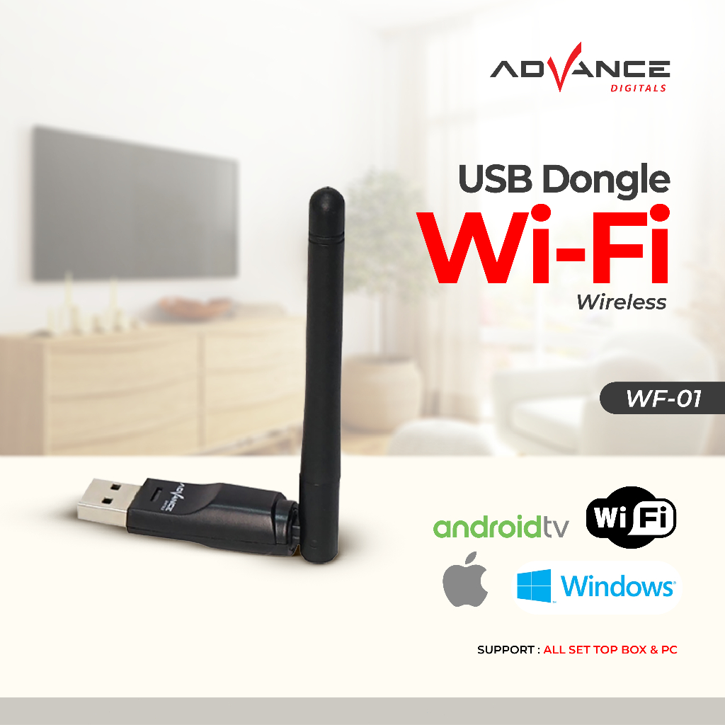 Jual Advance USB Dongle Wifi Wireless Adapter Receiver WF-01 Computer PC Laptop Set Top Box ...