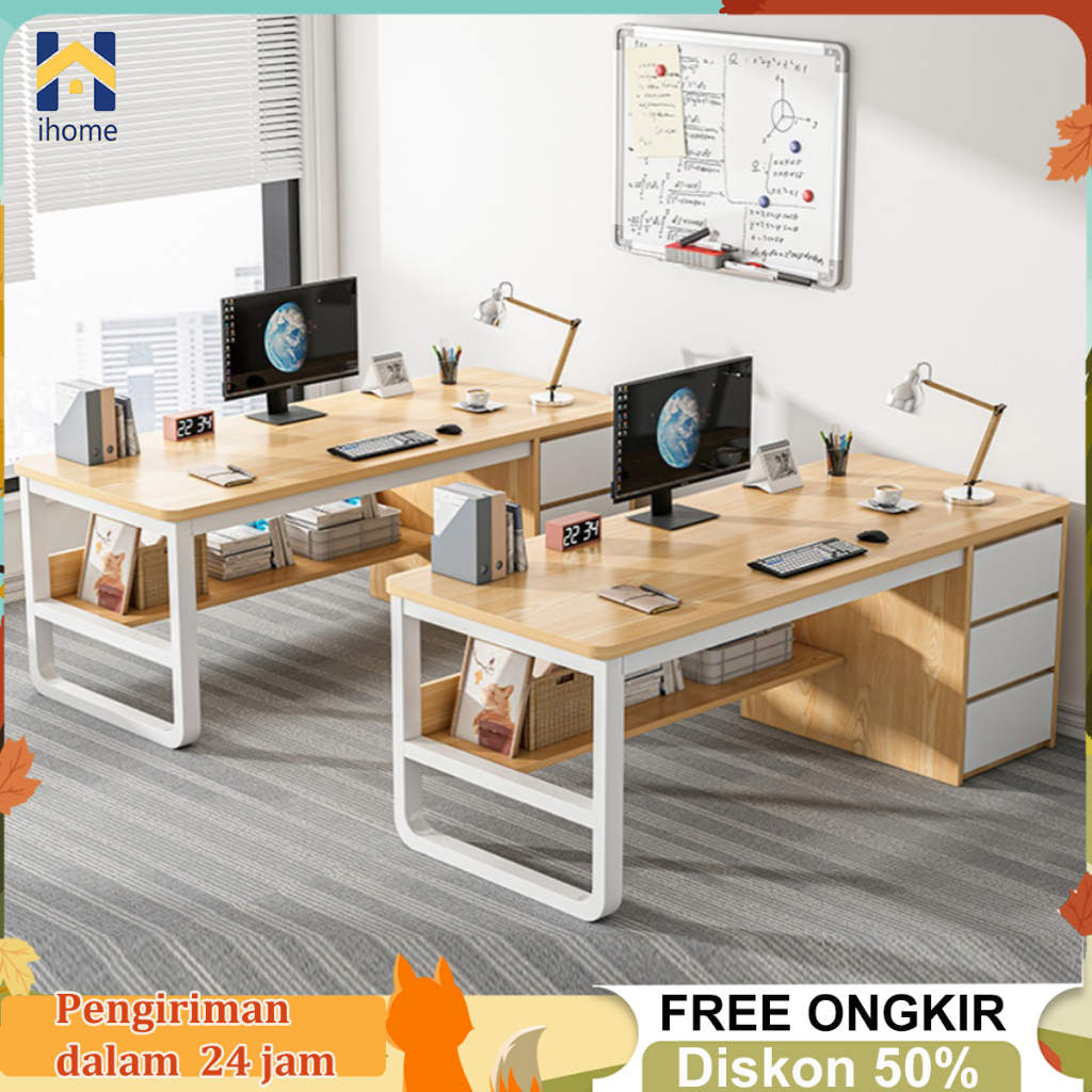 Jual IH Meja Kantor Dengan Laci 140cm Meja Komputer Meja Belajar Meja ...