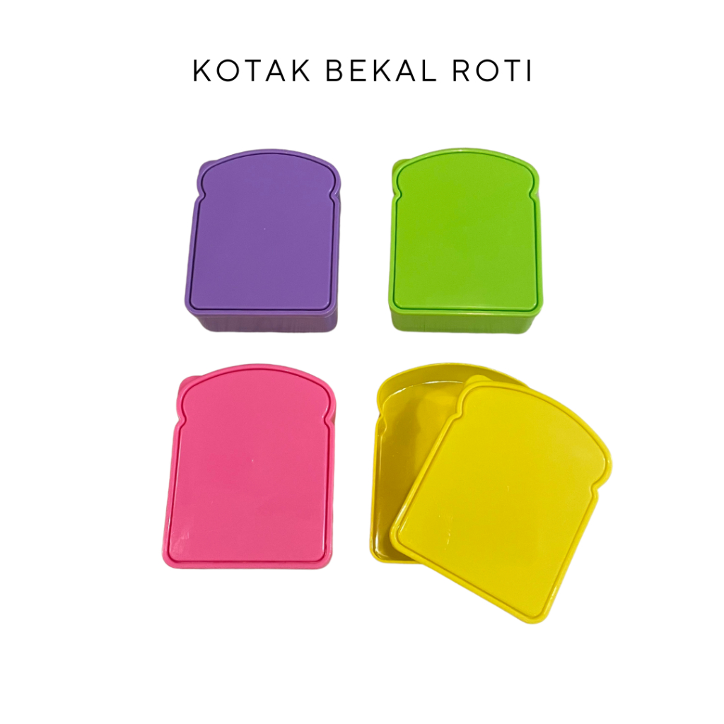 Jual Kotak Bekal bentuk Roti | Tempat Bekal Lunch Box 4 Warna | Shopee ...